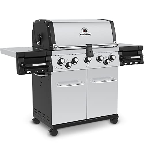 Broil King Regal S 590 Pro Natural Gas Grill - Premium 5-Burner Stainless Steel BBQ