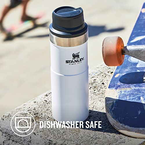 Stanley Trigger Action Travel Mug 0.47L Polar White β Keeps Hot for 7 Hours - BPA-free Stainless Steel Thermos Travel Mug for Hot Drinks - Leakproof Reusable Coffee Cups