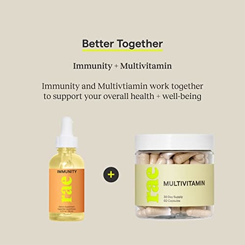 Rae Wellness Immunity Drops - Supports Immune System with Vitamin C, Zinc and Vitamin B6 - Liquid Immune Support Drops - Vegan, Non-GMO, Gluten-Free - 1.9 Oz (30 Servings)