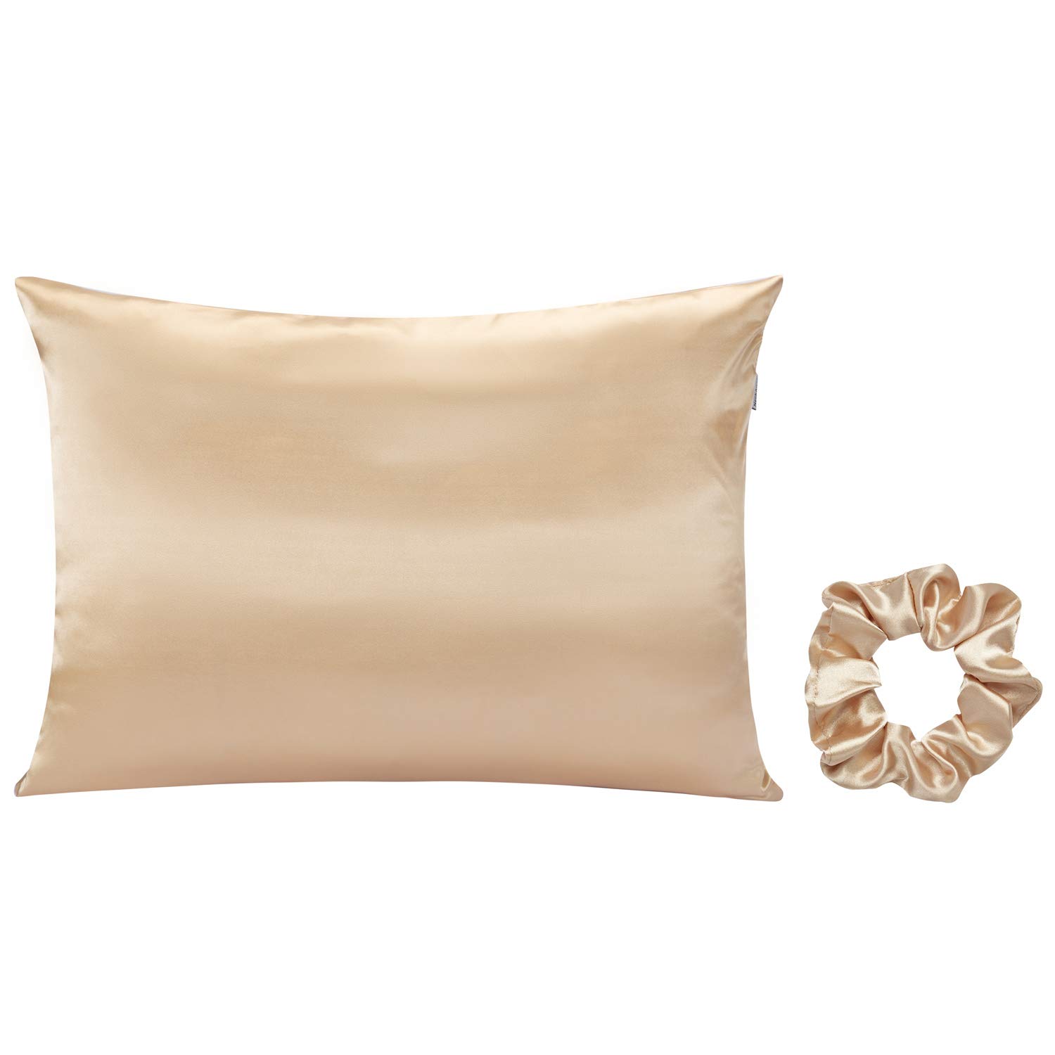NeckAngel Satin Silk Pillowcases with a Hair Tie for Hair and Skin Slip Cooling and Silky Pillow Cases 20x26 Inches