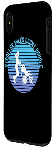 iPhone XS Max Stroller Miles Count Double Jogger Girl Baby Stroller Sunset Case