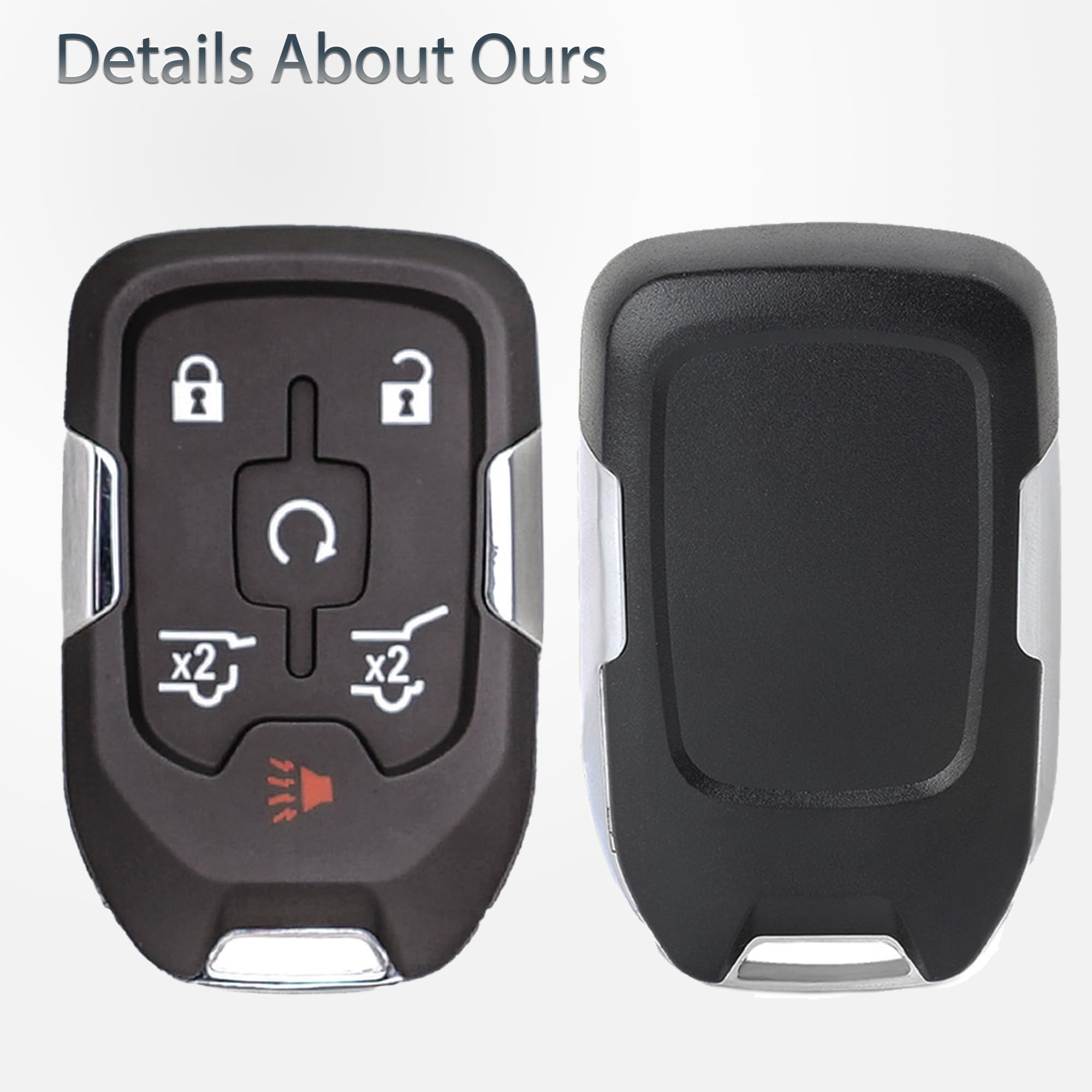 SUPALAND Key Fob Shell Case Replacement Fits for Chevy Suburban Tahoe GMC Yukon 2015 2016 2017 2018 2019 2020 Keyless Entry Smart Remote Control 6 Button Pad Outer Cover