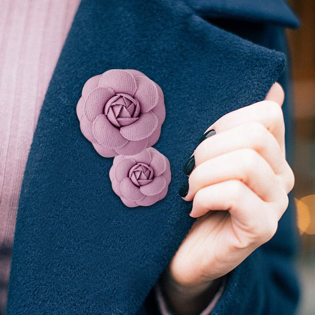 Happyyami Flower Brooches Set 20 Pieces Handmade Woolen Decor for Clothing Shoes Hat Elegant Flower Centerpieces