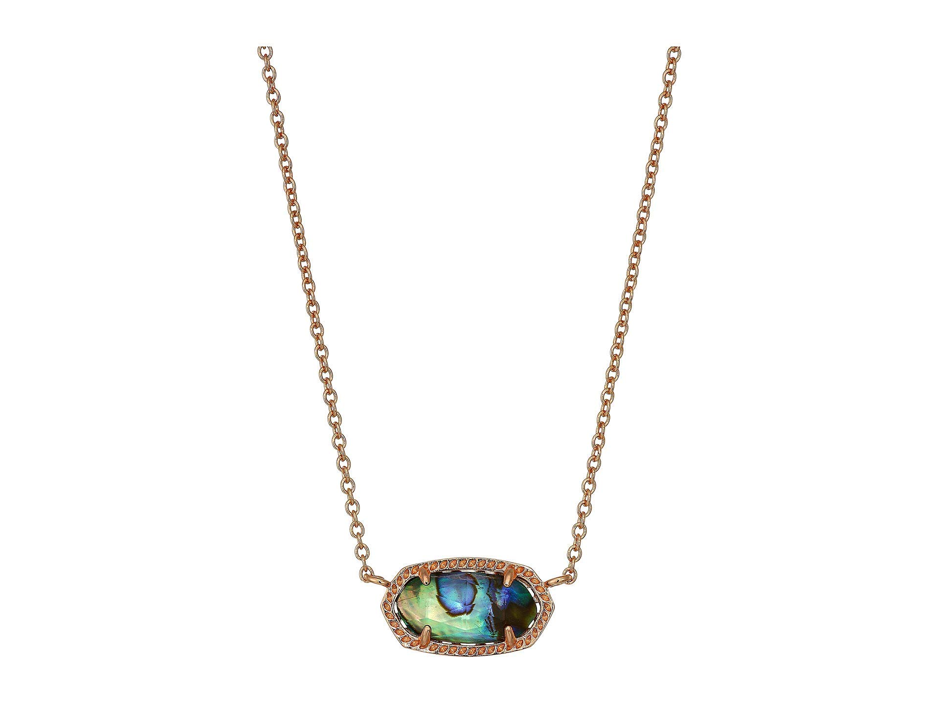 Kendra Scott Elisa Pendant Necklace for Women, Fashion Jewelry, 14k Rose Gold-Plated, Abalone Shell