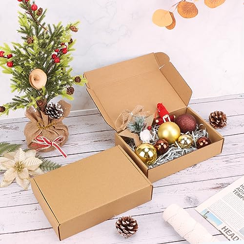 AOBOPLE 50 Pack 6x4x3 Inches Shipping Boxes, Brown Corrugated Cardboard Box, 3 Layers Corrugated Box, Mailer Boxes for Packing Storaging Shipping Small Business