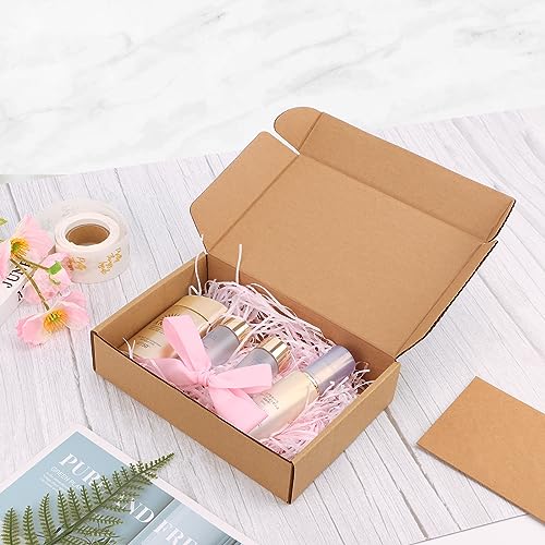 AOBOPLE 50 Pack 6x4x3 Inches Shipping Boxes, Brown Corrugated Cardboard Box, 3 Layers Corrugated Box, Mailer Boxes for Packing Storaging Shipping Small Business