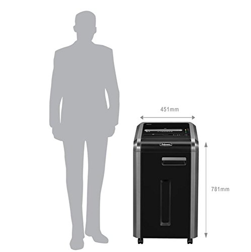 Fellowes Powershred 225Mi 100% Jam Proof 16-Sheet Micro-Cut Commercial Grade Paper Shredder (4620001), Black