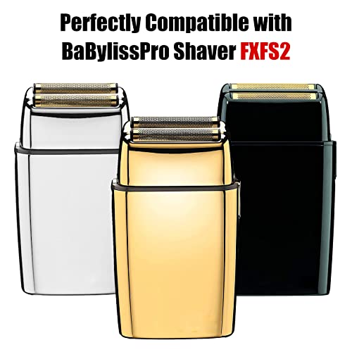 Replacement Foil and Cutters for BaBylissPRO Barberology Double Foil Shaver, Replacement Foil for BaBylissPRO Barberology FXFS2 Shaver, Silver