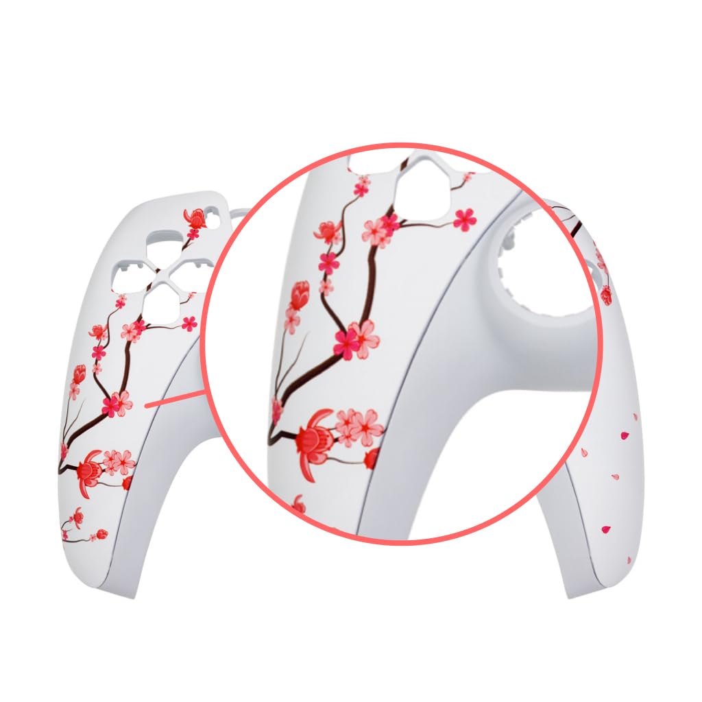 Cherry Blossoms Front Shell for PS5 Controller with Touchpad Cover Custom Faceplate for PS5 BDM-020 (Cherry Blossoms)