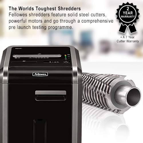 Fellowes Powershred 225Mi 100% Jam Proof 16-Sheet Micro-Cut Commercial Grade Paper Shredder (4620001), Black