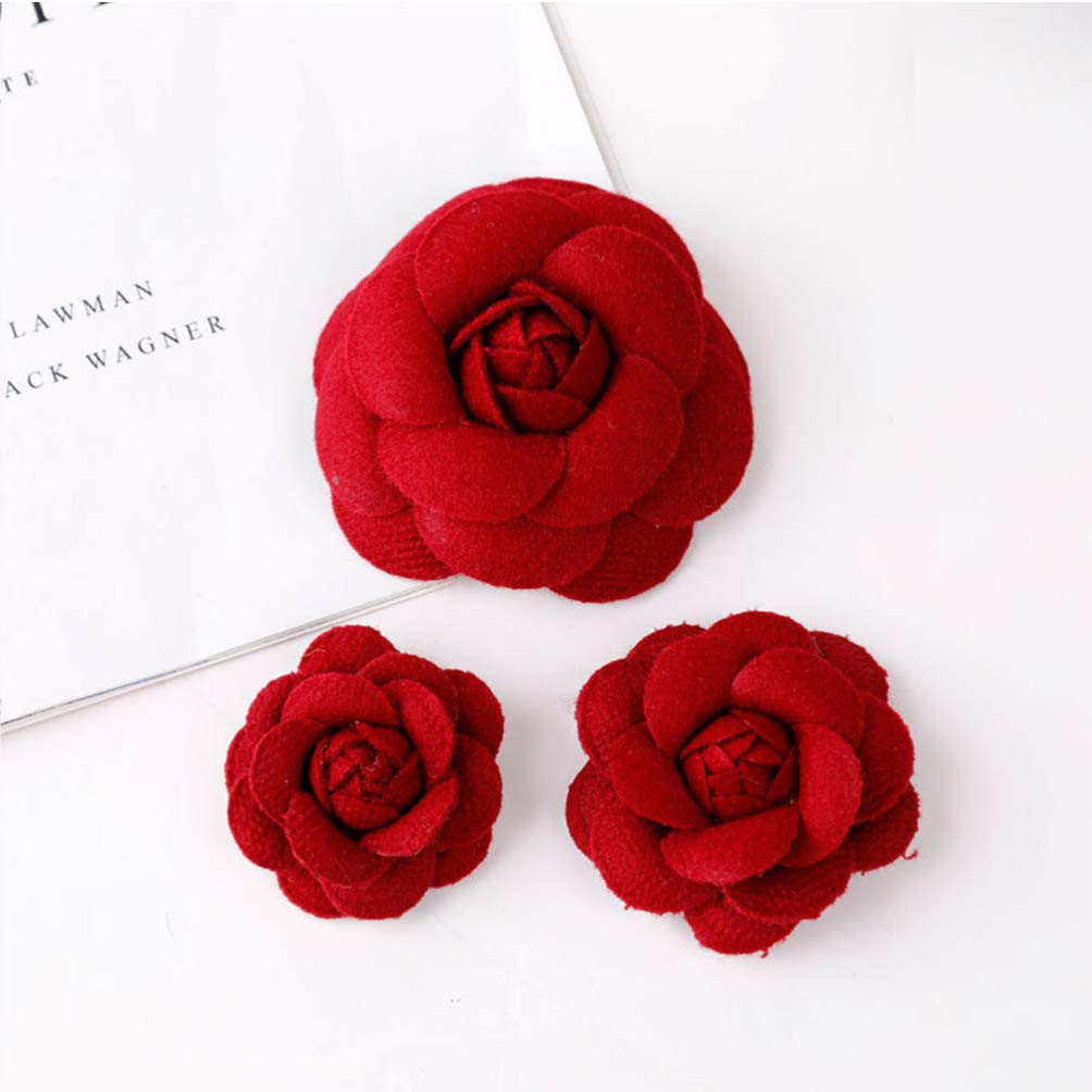 Happyyami Flower Brooches Set 20 Pieces Handmade Woolen Decor for Clothing Shoes Hat Elegant Flower Centerpieces