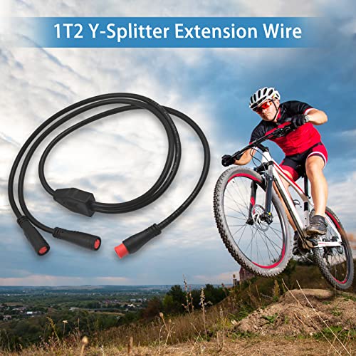 baluoqi 1T2 Y-Splitter Extension Wire with Julet Type 2pin Connector for Bike Headlight Cable in eBike Conversion Kits (2pin, 7" in Length)