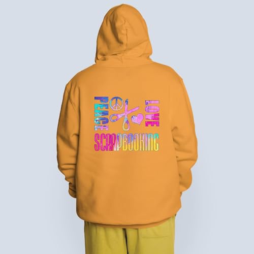 Scrapbook Peace love scrapbooking a little Gray and Muticolor Unisex Hoodie