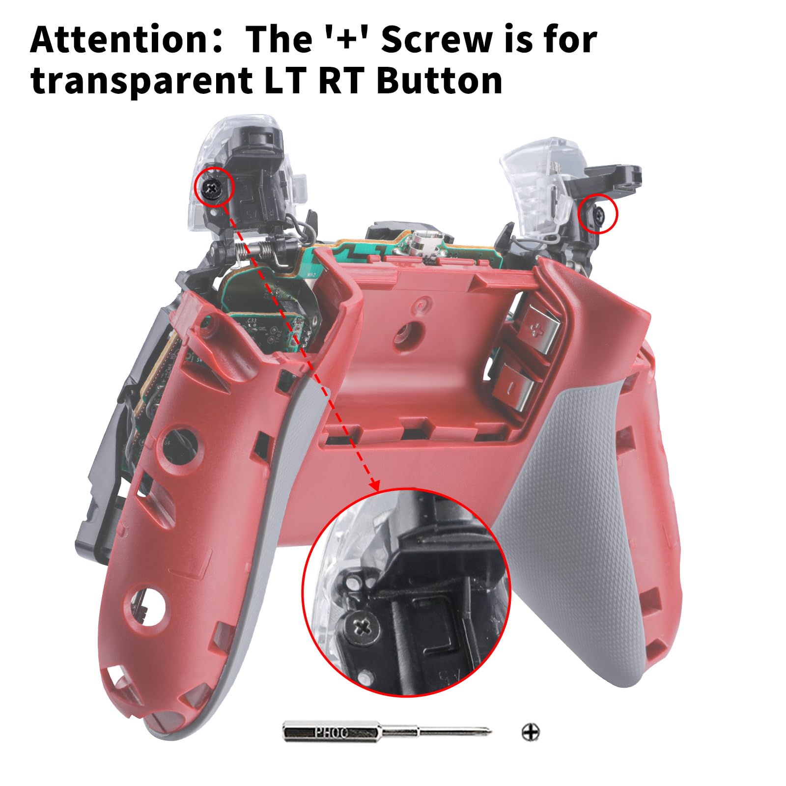 VANPARK Housing Shell Set Replacement, Front Case Cover Backplate Only Compatible with Xbox One S/X Controller(Model 1708)(Controller is NOT Included)