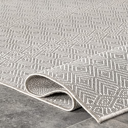 nuLOOM Paloma Abstract Geometric Indoor/Outdoor Area Rug, 4' x 6', Grey