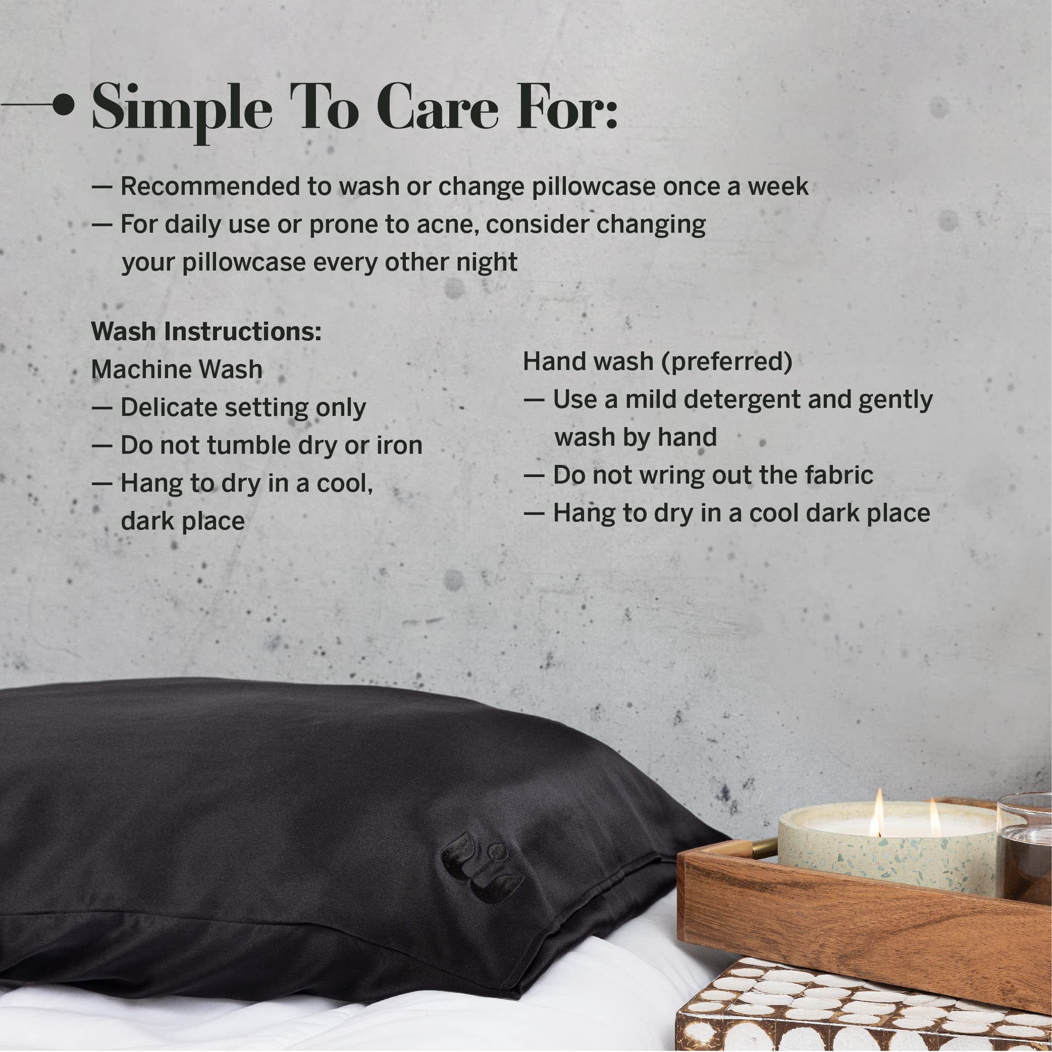 Inala Empowered Pillowcase - Pillowcase for Hair and Skin Health - 100% Mulberry Silk - Hypoallergenic Soft Breathable Pillow Case - Reduces Friction and Tangles - -19mm Better Grade 6A Silk