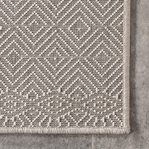 nuLOOM Paloma Abstract Geometric Indoor/Outdoor Area Rug, 4' x 6', Grey