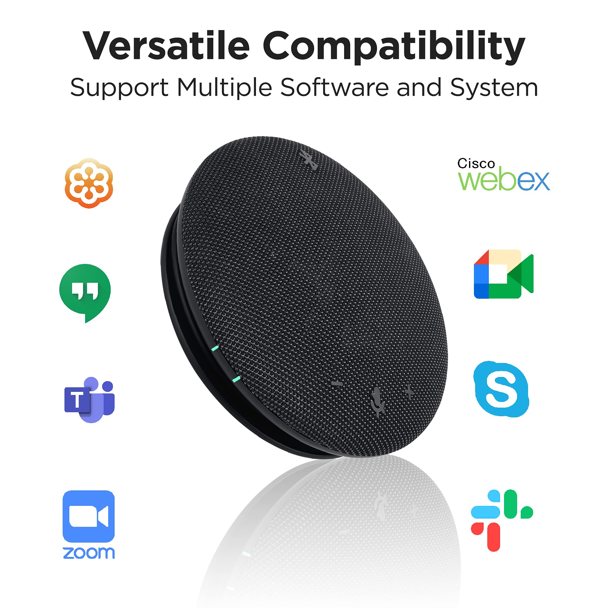 INNOTRIK Bluetooth Conference Speaker with Microphone | 360-Degree Voice Pickup & Noise Canceling Conference Room Omnidirectional Microphone | USB Conference Microphone Bluetooth Speakerphone
