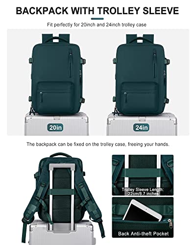 VGCUB Large Travel Backpack Bag for Women Men,Carry on Backpack,17 Inch Laptop Business Work Waterproof Backpack with Laptop Compartment,Person Item Flight Approved,Mochila de Viaje,Peacock Blue