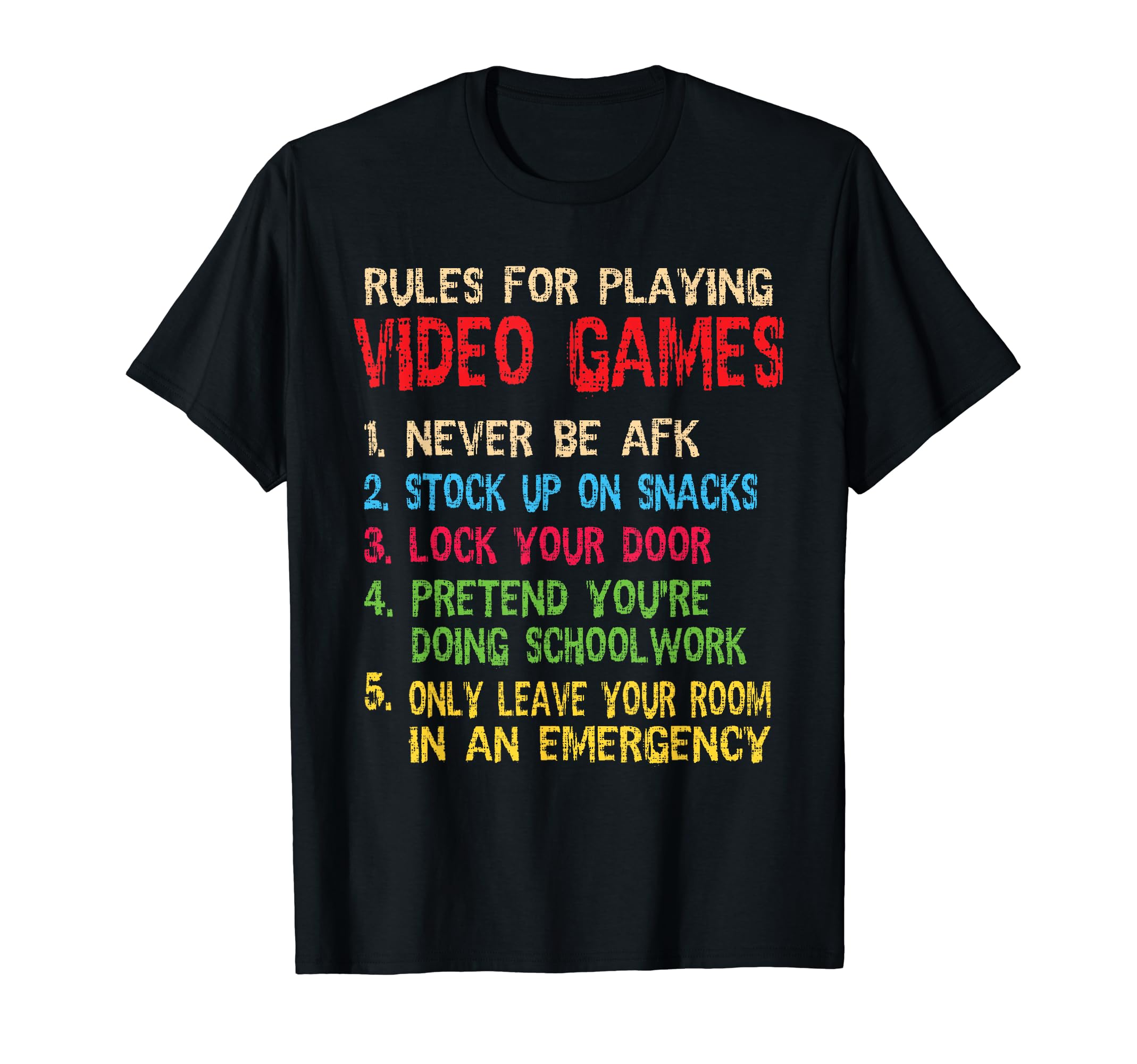 Funny Gamer Boys Teens Saying Rules For Playing Video Games T-Shirt