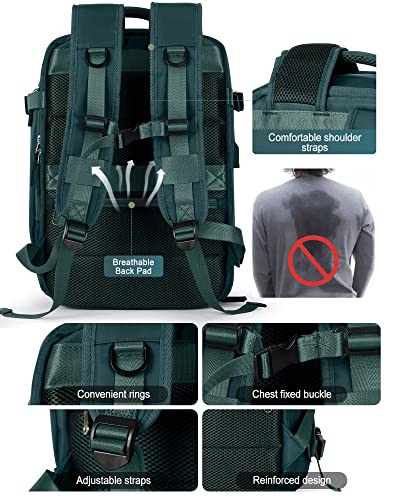 VGCUB Large Travel Backpack Bag for Women Men,Carry on Backpack,17 Inch Laptop Business Work Waterproof Backpack with Laptop Compartment,Person Item Flight Approved,Mochila de Viaje,Peacock Blue