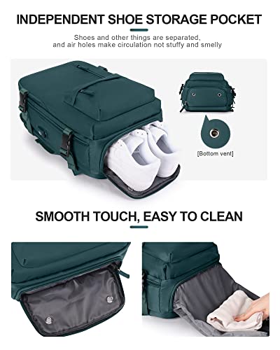 VGCUB Large Travel Backpack Bag for Women Men,Carry on Backpack,17 Inch Laptop Business Work Waterproof Backpack with Laptop Compartment,Person Item Flight Approved,Mochila de Viaje,Peacock Blue