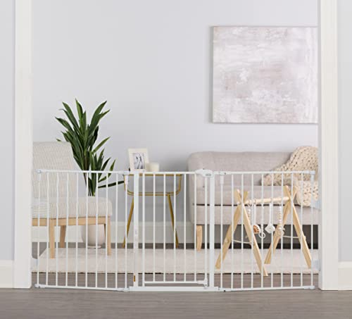 Regalo 76 Inch Super Wide Configurable Baby Gate, 3-Panel, Includes Wall Mounts and Hardware