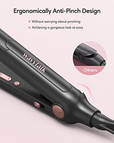 Wavytalk 3/10" Small Flat Iron, Pencil Flat Iron for Short Hair, Pixie Cut and Bangs, Mini Hair Straightener for Edges with Anti-Pinch Design, Tiny Hair Straightener with Titanium Floating Plates