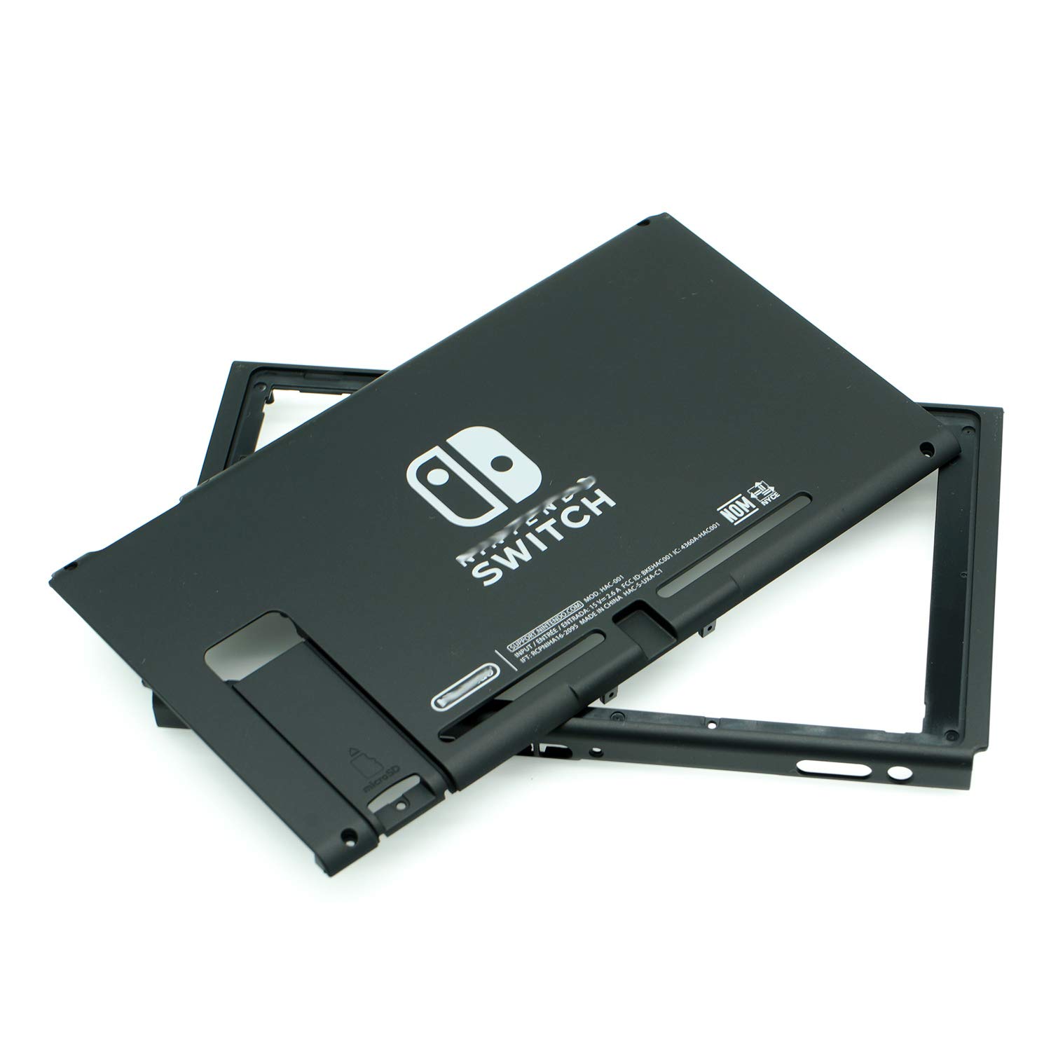 Black Rear Back Cover Replacement Housing Shell Case Bottom for Nintendo Switch Backplate (US Edition)