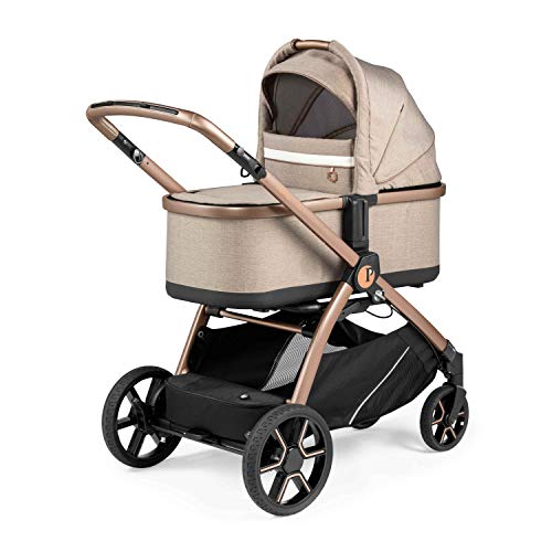 Ypsi β Compact Single to Double Stroller β Compatible with All Primo Viaggio Infant Car Seats & Ypsi Bassinets - Made in Italy - Mon Amour (Beige, Pink, & Rose Gold)
