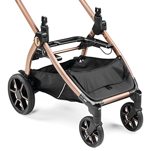 Ypsi β Compact Single to Double Stroller β Compatible with All Primo Viaggio Infant Car Seats & Ypsi Bassinets - Made in Italy - Mon Amour (Beige, Pink, & Rose Gold)