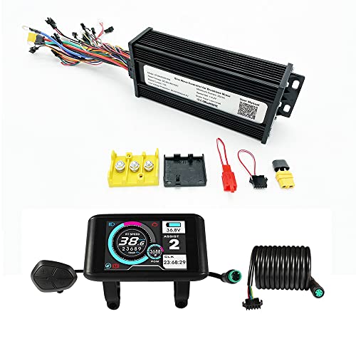CONHIS MOTOR Ebike 36V 48V 52V 1000W-1500W 35A 3-Mode Sine Wave Motor and Speed Controller with Colorful LCD Display Electric Bicycle Brushless Controller (with UKC1 Color Display)