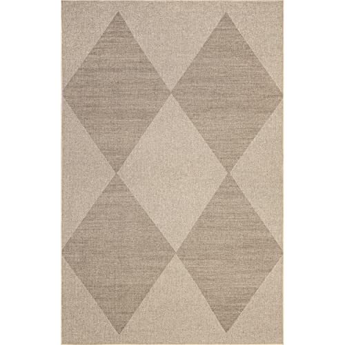 nuLOOM Simple Diamond Easy-Jute Machine Washable Accent Rug, 3' x 5', Natural