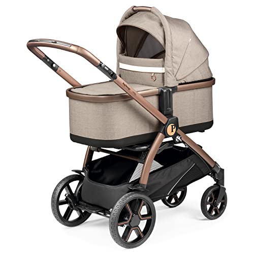 Ypsi β Compact Single to Double Stroller β Compatible with All Primo Viaggio Infant Car Seats & Ypsi Bassinets - Made in Italy - Mon Amour (Beige, Pink, & Rose Gold)