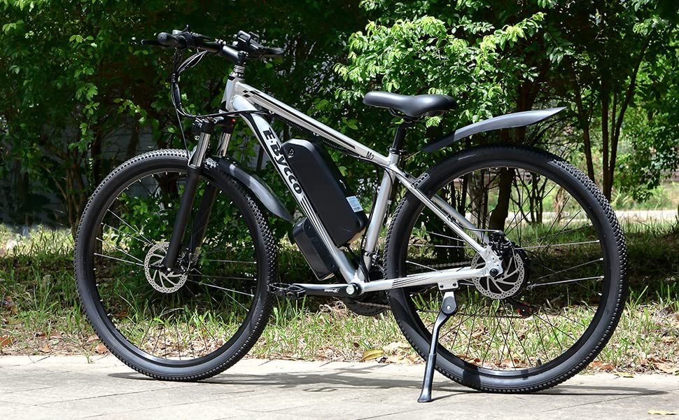 E·Bycco EBycco Electric Bike for Adults 750W, 29" Electric Mountain Bike 48V 13Ah Removable Battery, 28-31MPH EBike with Shimano 21 Speed,Pedal Assist,Lockable Suspension Fork, LCD Display,Headlights
