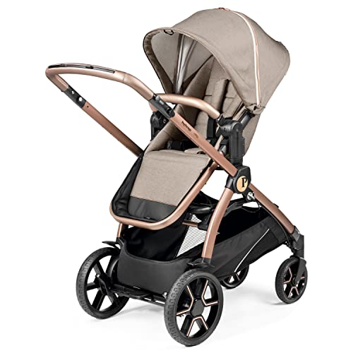 Ypsi β Compact Single to Double Stroller β Compatible with All Primo Viaggio Infant Car Seats & Ypsi Bassinets - Made in Italy - Mon Amour (Beige, Pink, & Rose Gold)
