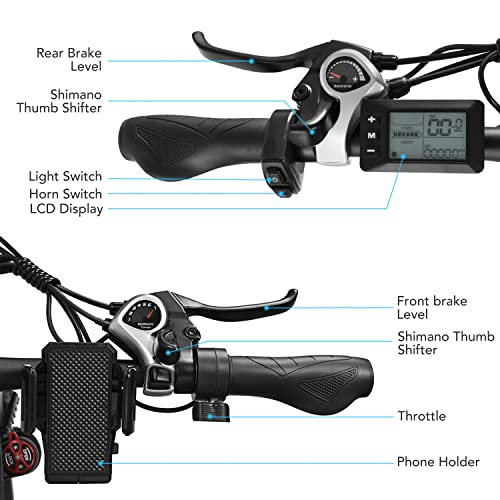 E·Bycco EBycco Electric Bike for Adults 750W, 29" Electric Mountain Bike 48V 13Ah Removable Battery, 28-31MPH EBike with Shimano 21 Speed,Pedal Assist,Lockable Suspension Fork, LCD Display,Headlights