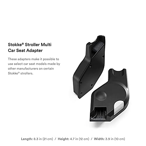 Stokke Stroller Multi Car Seat Adapter, Black - Compatible with Select Maxi COSI, Nuna, Cybex & Clek Car Seats - for Stokke Trailz Terrain, Xplory 6 & Xplory X Strollers - Easy-to-Clean Plastic