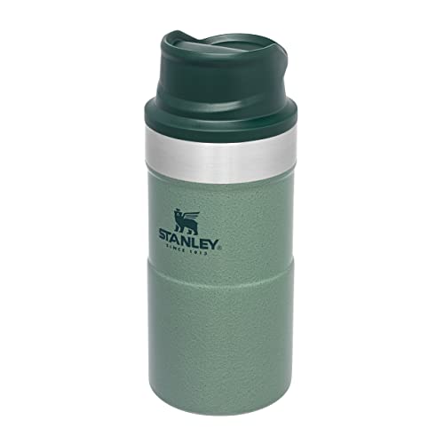 Stanley Trigger Action Travel Mug 0.25L / 8.5OZ Hammertone Green – Keeps Hot for 3 Hours - BPA-free Stainless Steel Thermos Travel Mug for Hot Drinks - Leakproof Reusable Coffee Cups