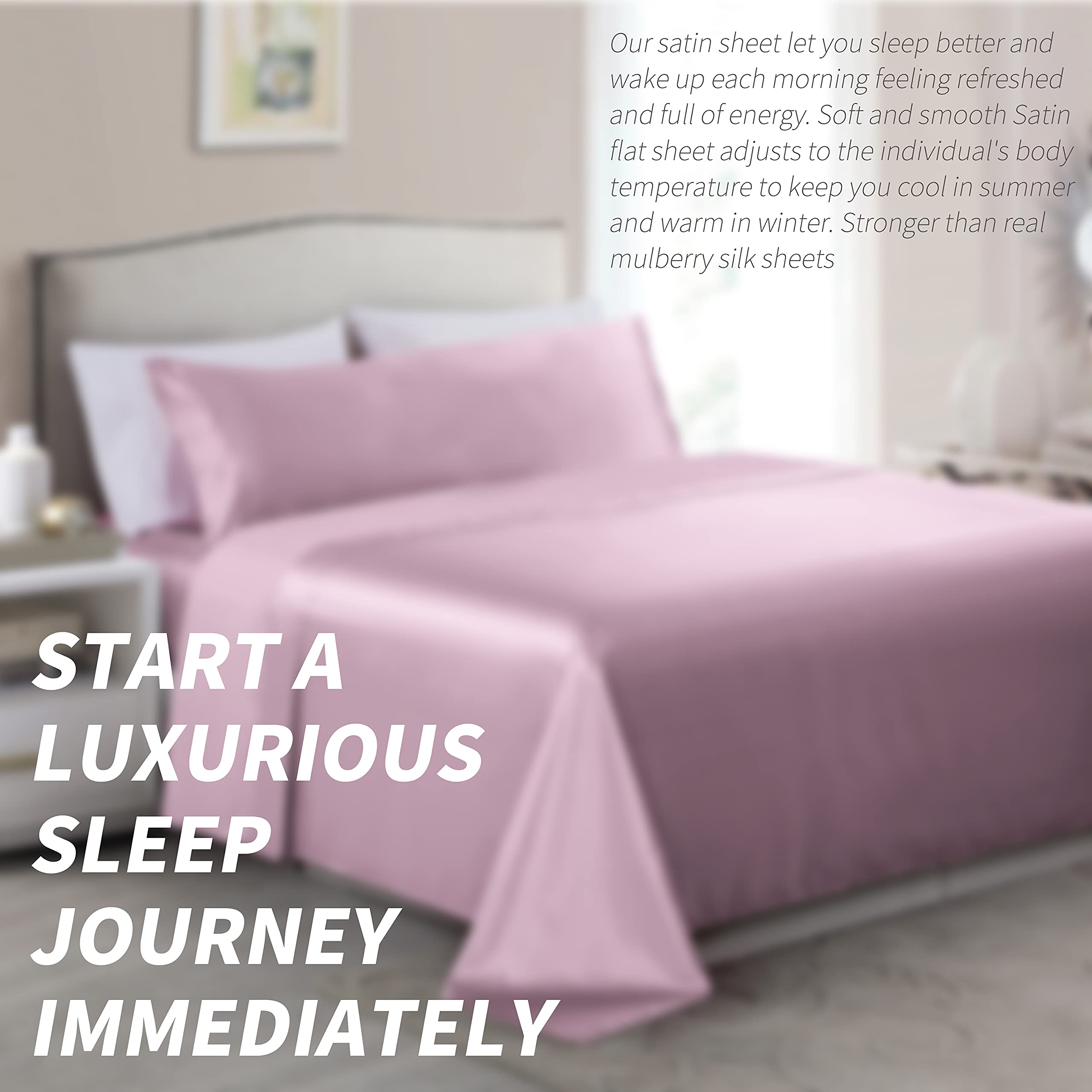 Cobedzy Purple Satin Pillowcase for Hair and Skin, Cooling 20x54 Body Pillowcase Soft Pillow Case Body Size Silky Body Pillow Cover with Envelope Closure