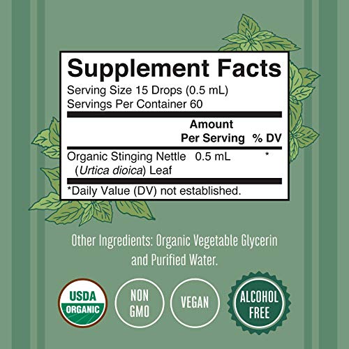 Stinging Nettle | USDA Stinging Nettle Leaf | Stinging Nettle for Glucose Metabolism Support | Detox Supplement | Herbal Blend for Detoxification | Vegan | Non-GMO | Gluten Free | 1 Fl Oz