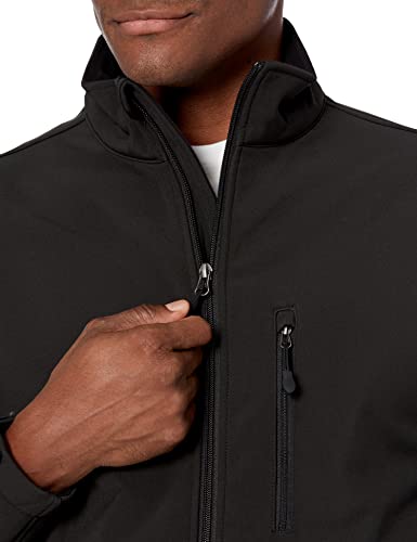 Amazon Essentials Men's Water-Resistant Softshell Jacket, Black, X-Small