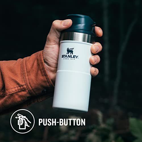 Stanley Trigger Action Travel Mug 0.25L / 8.5OZ Hammertone Green β Keeps Hot for 3 Hours - BPA-free Stainless Steel Thermos Travel Mug for Hot Drinks - Leakproof Reusable Coffee Cups