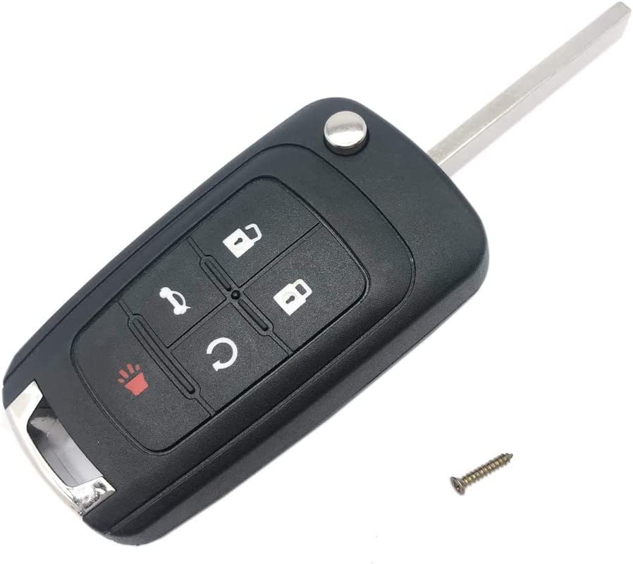 Horande Folding Flip Replacement Key Fob Cover Case fit for Chevy Malibu Camaro Cruze Impala Equinox Sonic Terrain Keyless Entry Key Fob Shell