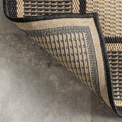 nuLOOM Gris Border Indoor/Outdoor Area Rug, 8', Beige