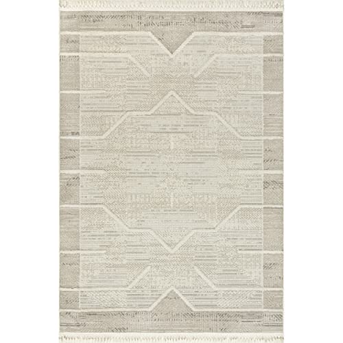 nuLOOM Haida Moroccan Tiles High/Low Tasseled Area