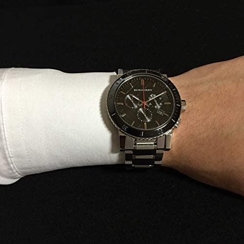 Burberry TOP Luxury Watch Chronograph Men The City Stainless Steel Black Ceramic Bezel Date Dial BU9380