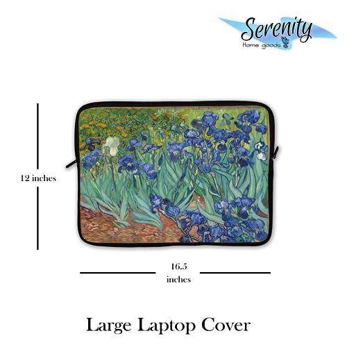 Van Gogh Irises Laptop Tablet Pouch Sleeve | Protective Electronics Case | Neoprene Soft Padded Carrying Bag With Zipper