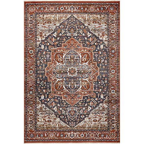 nuLOOM Oliveira Floral Medallion Fringe Area Rug, 5' 3" x 7' 7", Red