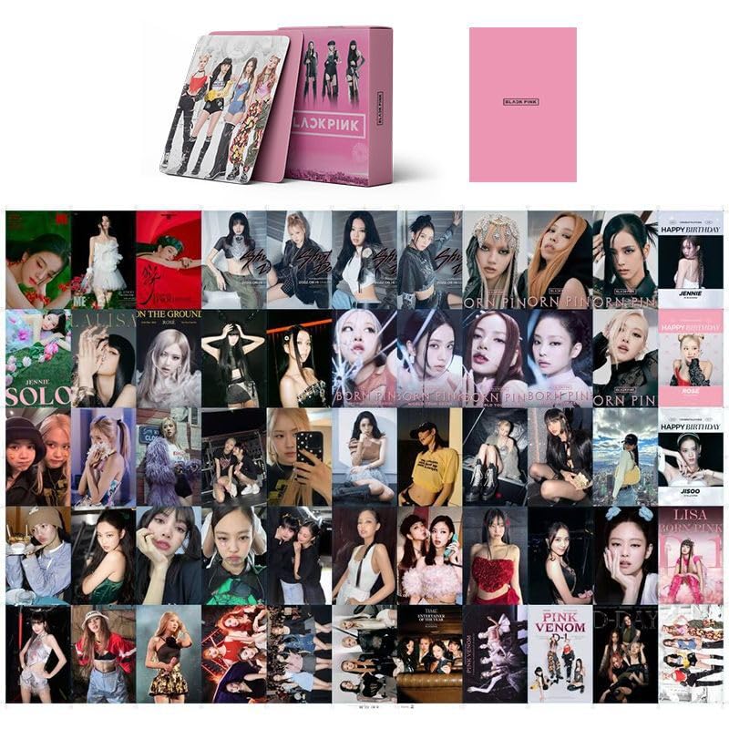 Niaycouky Black Pink Official Lightstick Version 2.0, Fan Light Stick Cheering for K-Pop Idol Concert Lighting Party Supplies with 52pcs Photocards Set